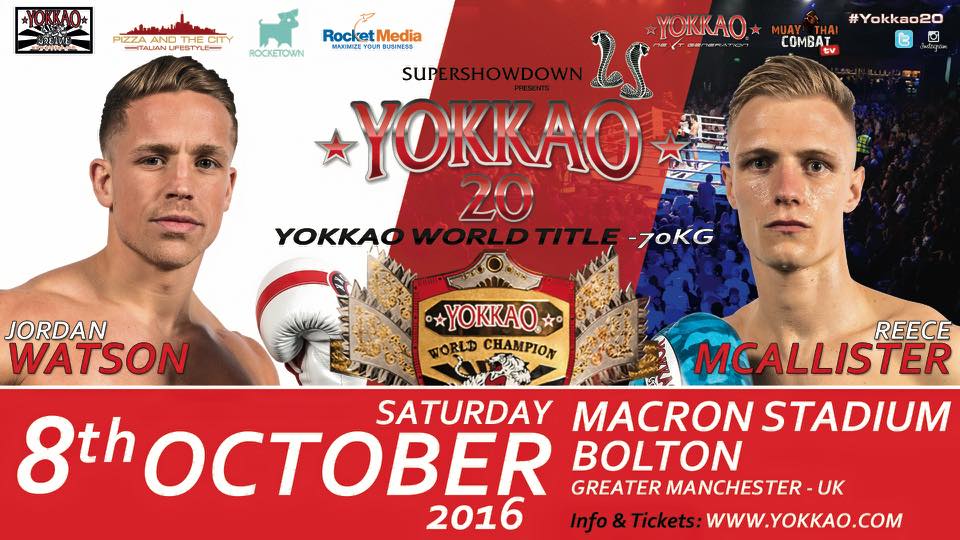 Jordan Watson to defend the World Title vs Reece McAllister at YOKKAO ...